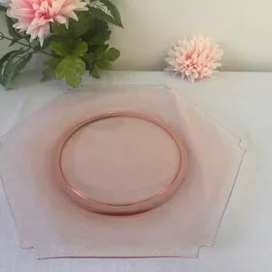 Dining | Vintage Pink Depression Glass Geometric Platter Soft Blush 12 ...